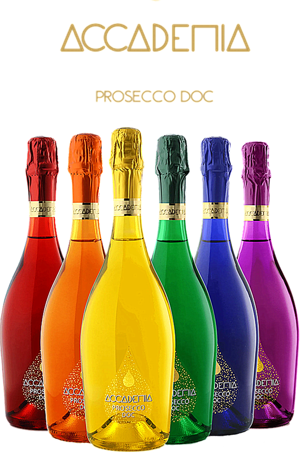 Accademia Prosecco Rainbow Collection 750ml 6 PACK - Limited Edition ...